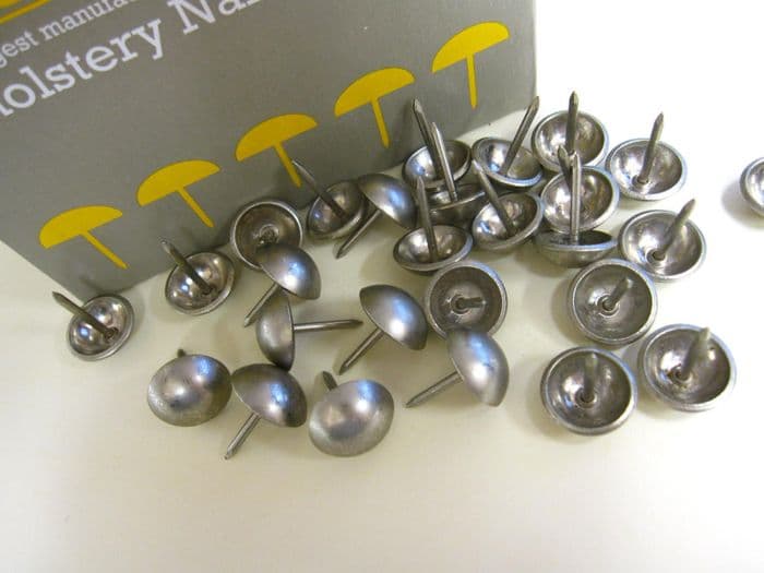 250 Pewter silver 16mm upholstery nails large tacks Heico H16 furniture ...